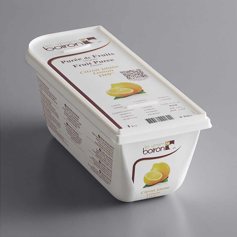 Les Vergers Boiron 2.2 lb. Lemon 100% Fruit Puree - 6/Case