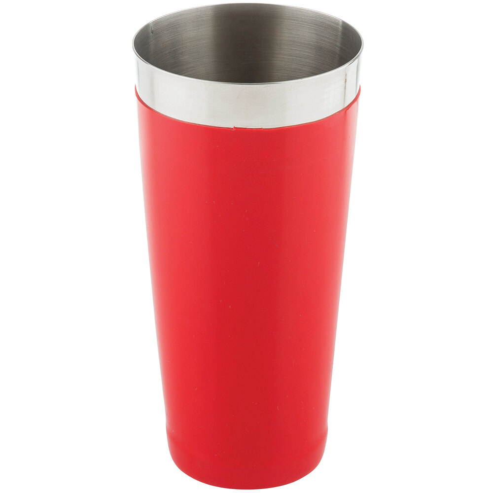 TableCraft 10371 28 oz. Red Stainless Steel Cocktail Shaker Tin with ...