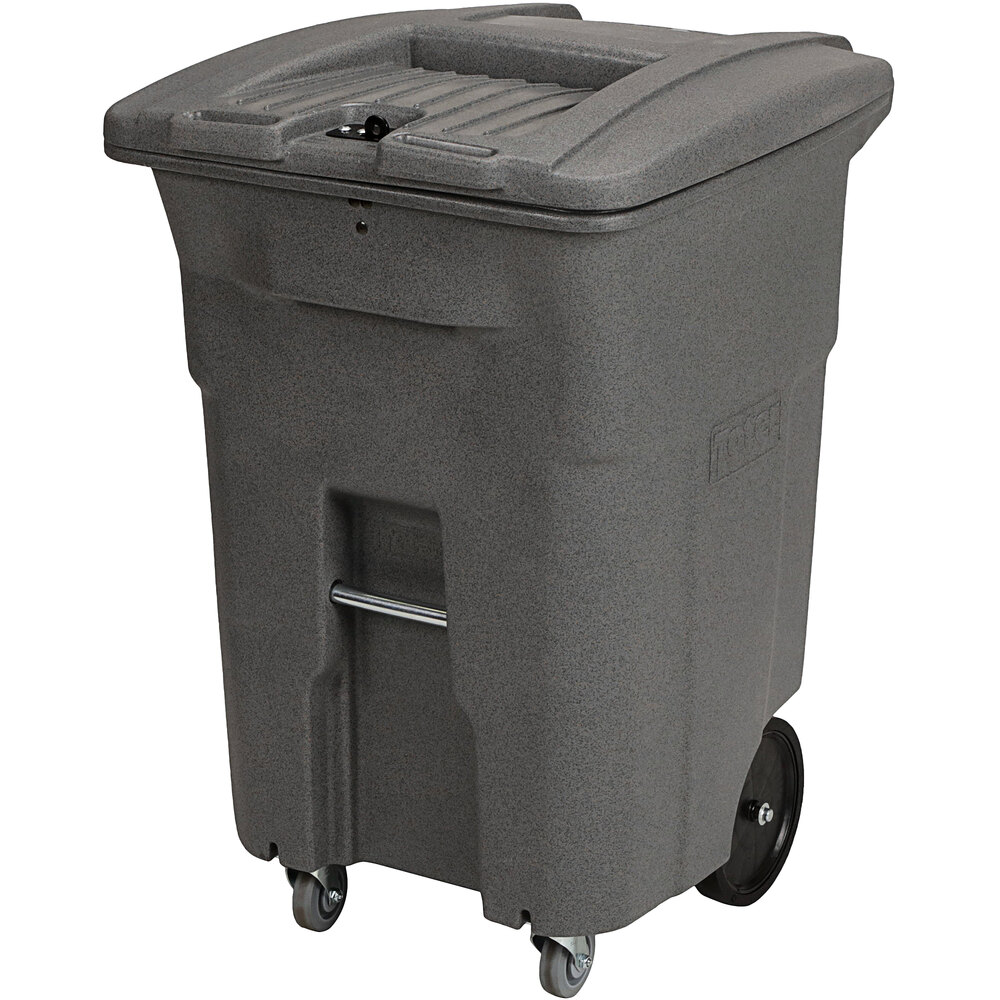Toter CDC96-41997 96 Gallon Graystone Rectangular Wheeled Secure ...