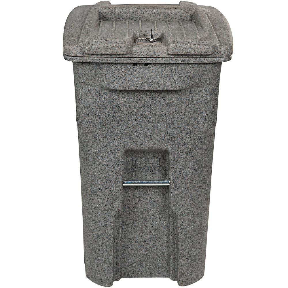 Toter CDA64-53877 64 Gallon Graystone Rectangular Wheeled Secure ...