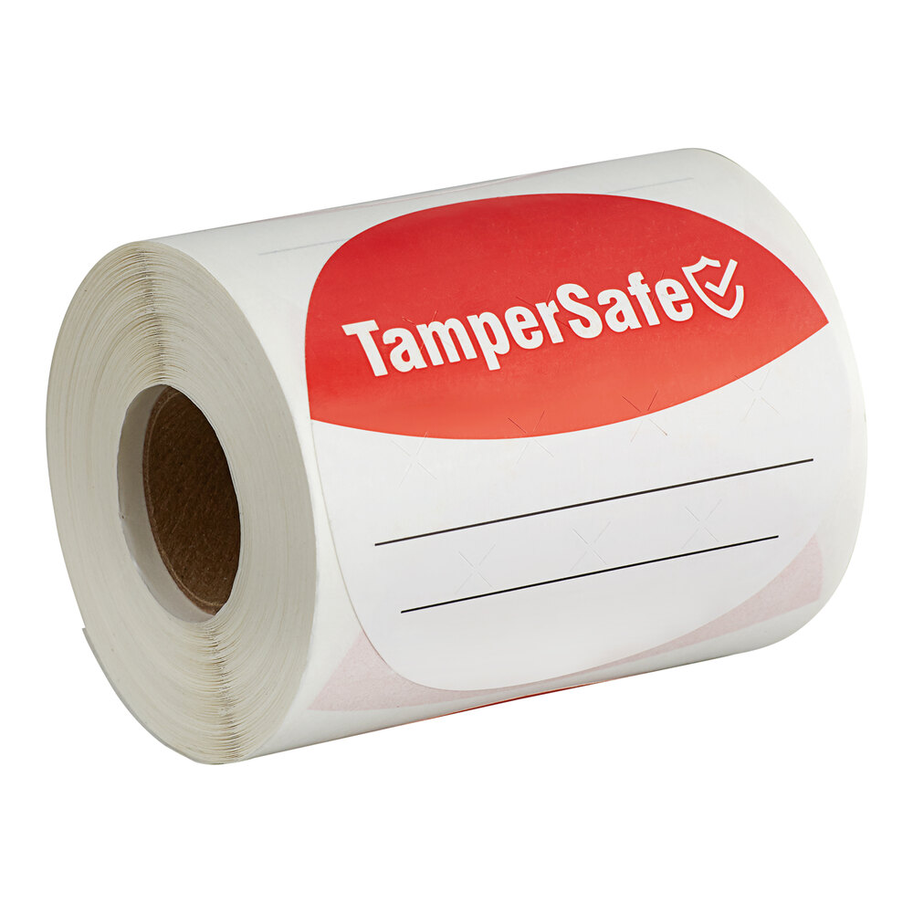 Choice TamperSafe 3" Round Customizable Red Paper Tamper-Evident Label ...