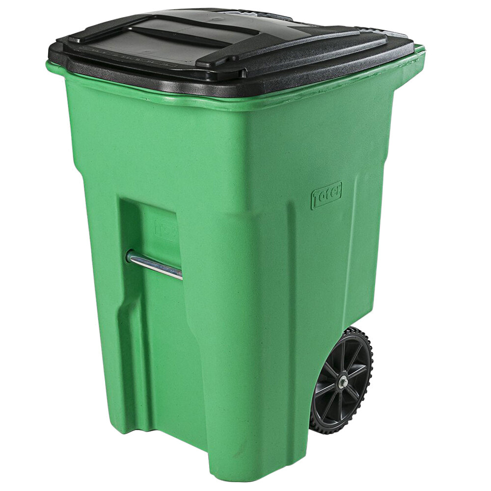 Toter ONA48-10460 Organics 48 Gallon Lime Green Rollout Cart with Lid