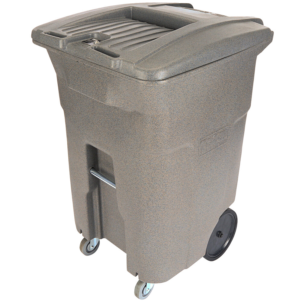 Toter CDC96-00GST 96 Gallon Graystone Rectangular Wheeled Secure ...