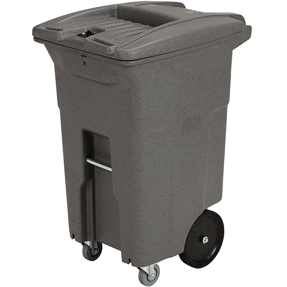 Toter CDC64-10071 64 Gallon Graystone Rectangular Wheeled Secure ...