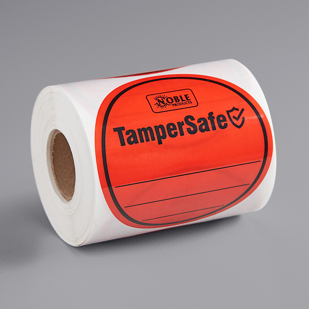 TamperSafe 3" Round Red Plastic Tamper-Evident Label - 250/Roll