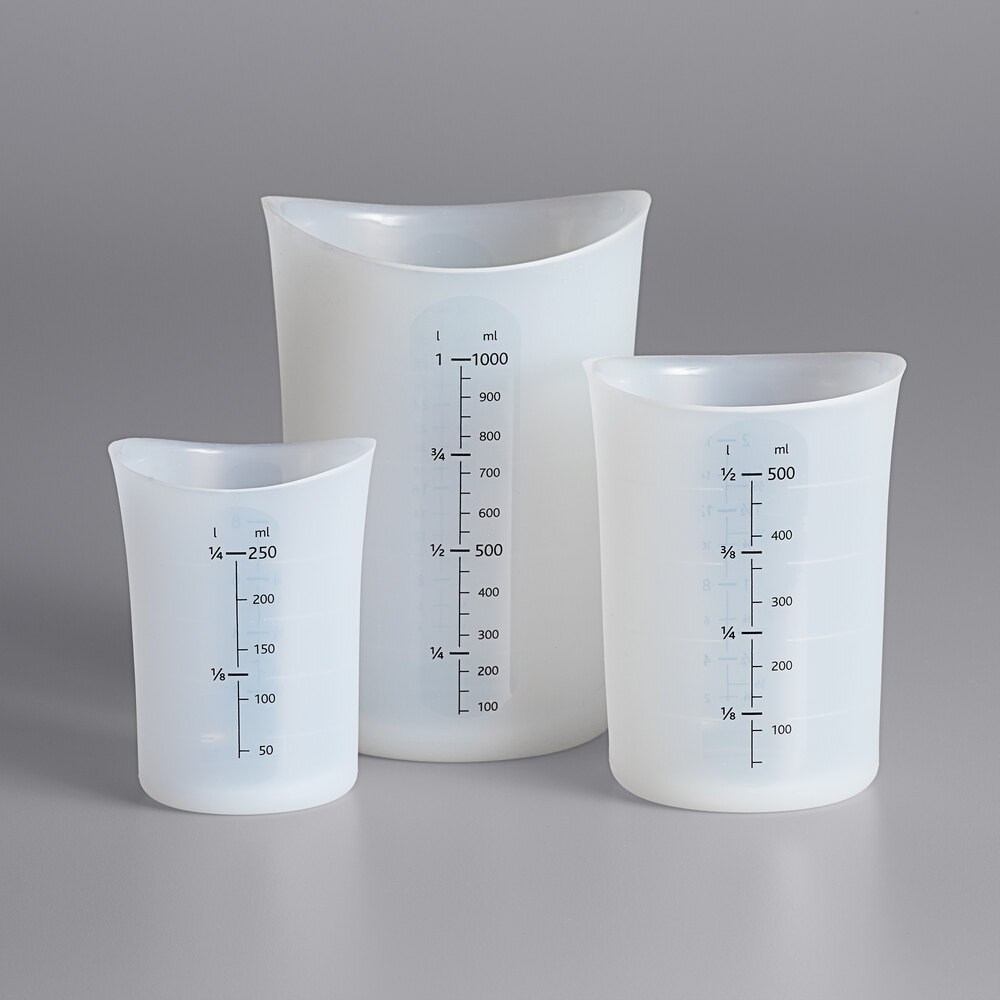 iSi B25300 Flex-it 3-Piece Translucent Silicone Measuring Cup Set
