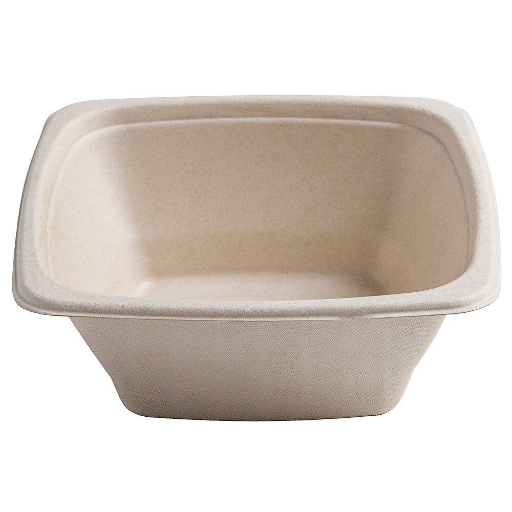 Fineline 43SB24 Conserveware 24 oz. Tan Bagasse Square Bowl - 300/Case