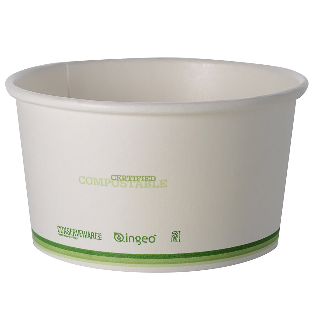 Fineline 42FC12 Conserveware 12 oz. PLA Lined Compostable Food ...