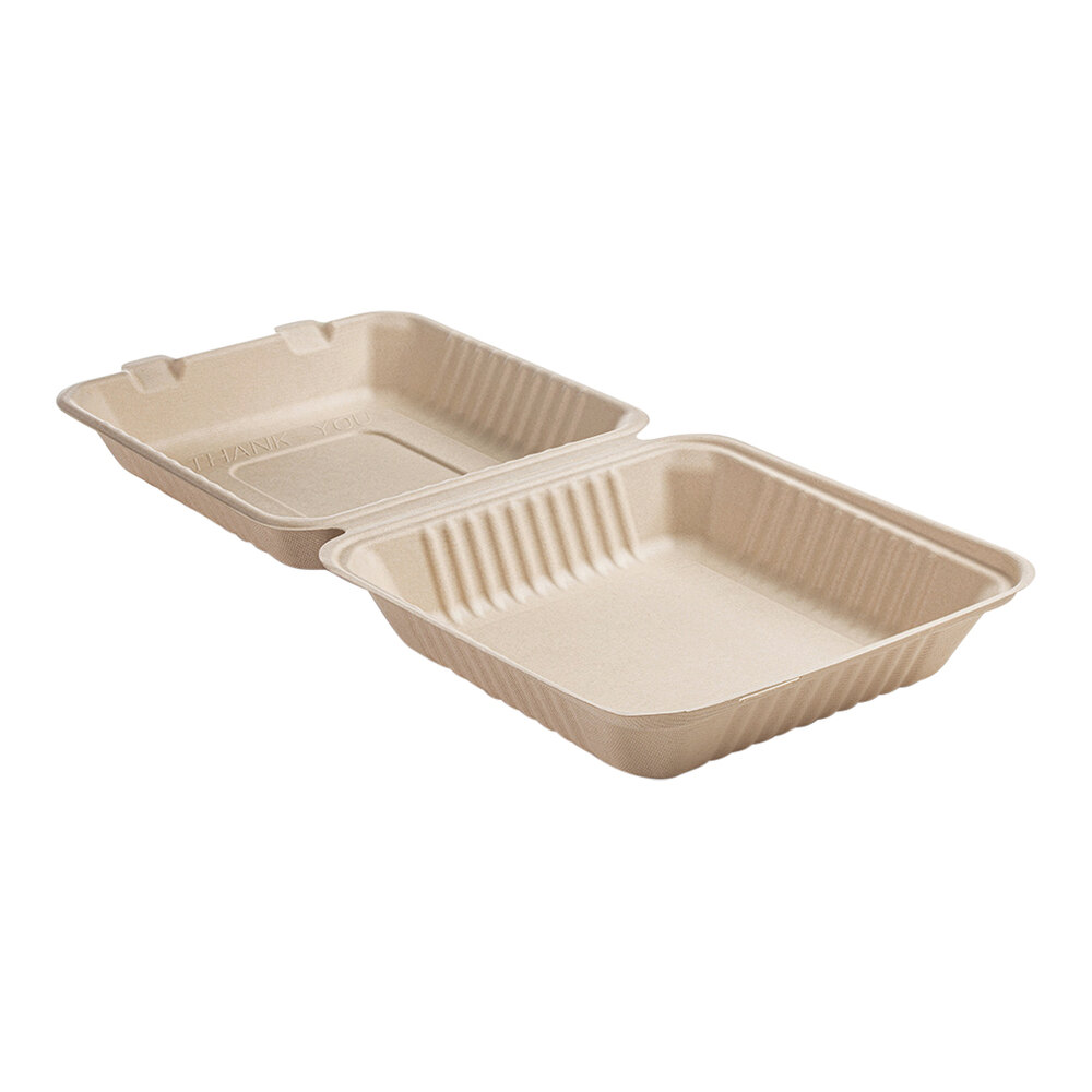 Fineline 43SHDL9 Conserveware 9" x 9" x 3 1/8" PLA Lined Bagasse Deep ...