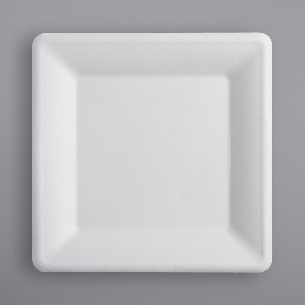 Fineline 42SP10 Conserveware 10 1/4" Bagasse Square Plate - 250/Case
