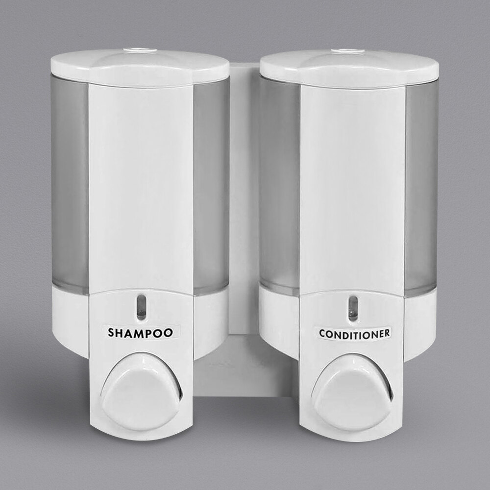 Dispenser Amenities 36250 Aviva 20 oz. White 2-Chamber Wall Mounted ...