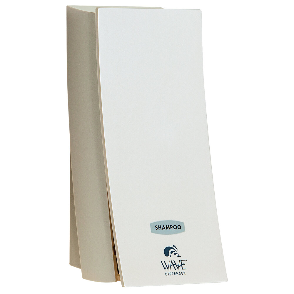 Dispenser Amenities 34155 Wave 16 oz. Pearl White Wall Mounted Locking ...