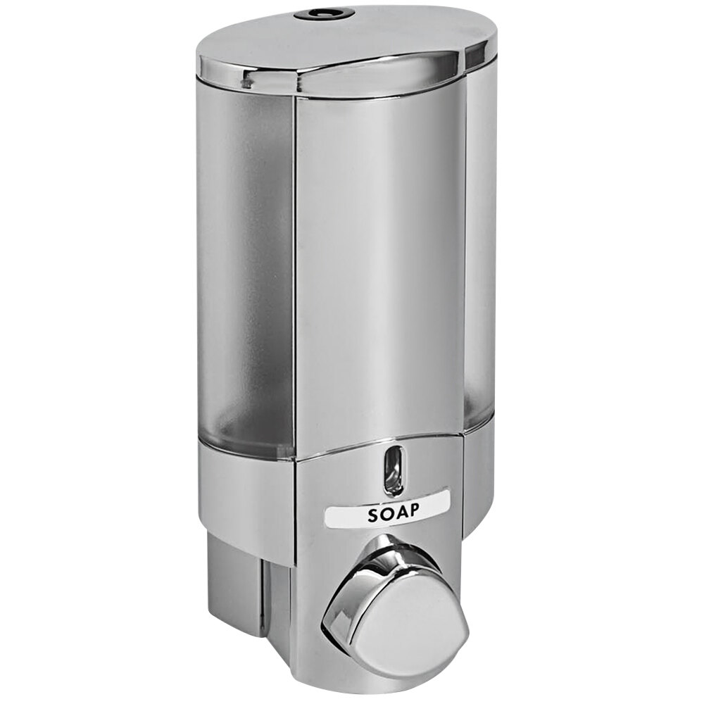Dispenser Amenities 36144 Aviva 10 oz. Chrome Wall Mounted Locking Soap ...