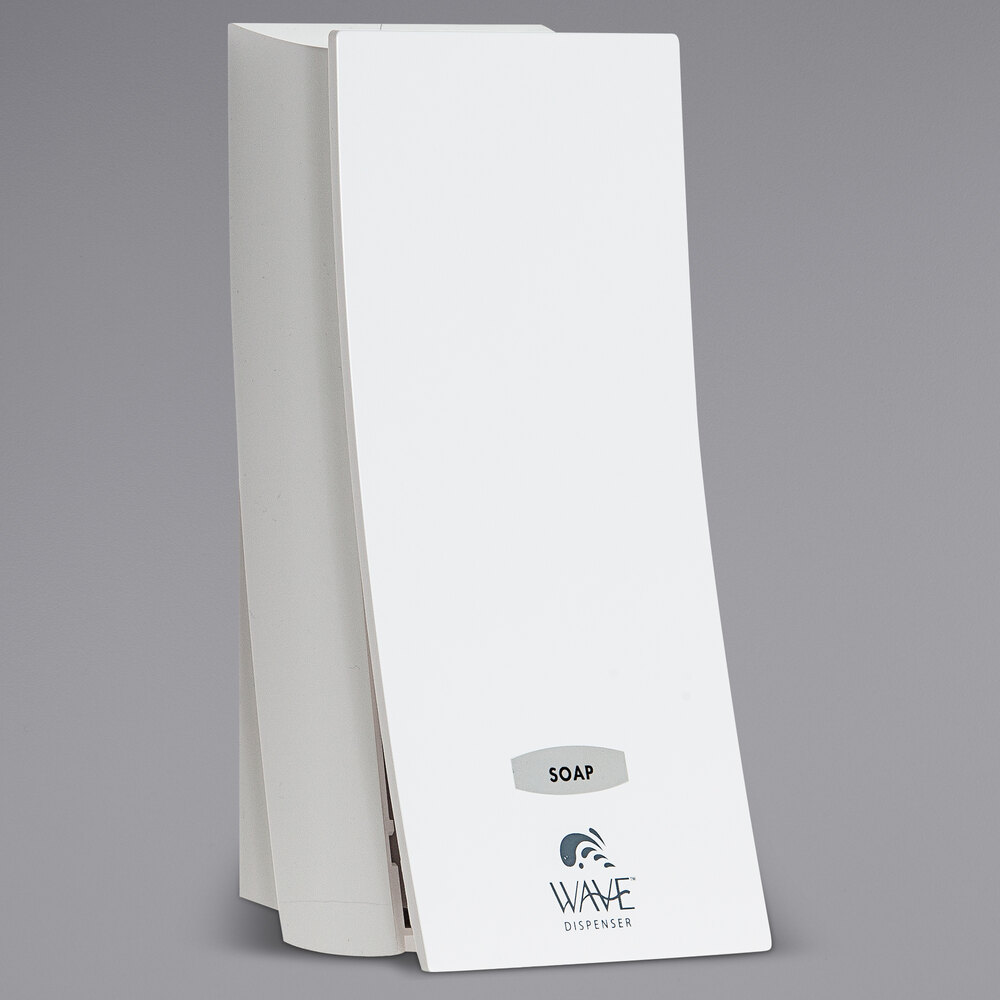 Dispenser Amenities 34150 Wave 16 oz. White Wall Mounted Locking Bulk ...