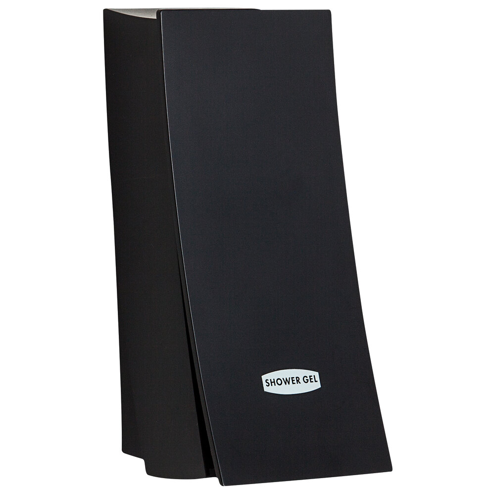 Dispenser Amenities 34188 Wave 16 oz. Black Wall Mounted Locking Bulk ...