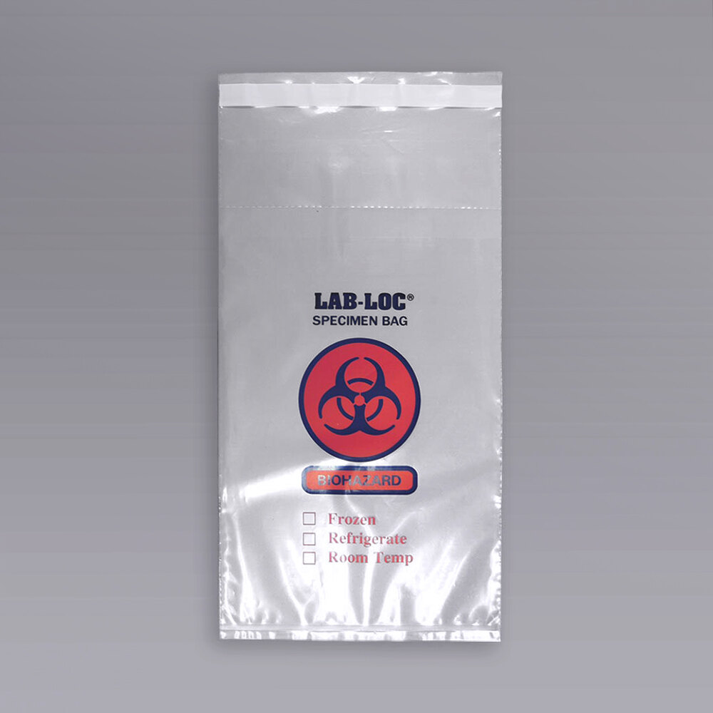 LK Packaging LABAC20610 Lab-Loc 6" x 10" Tamper-Evident 3-Wall Clear ...