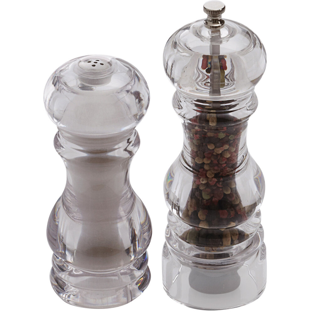 American Metalcraft PMSA62 6" Acrylic Salt and Pepper Mill Set
