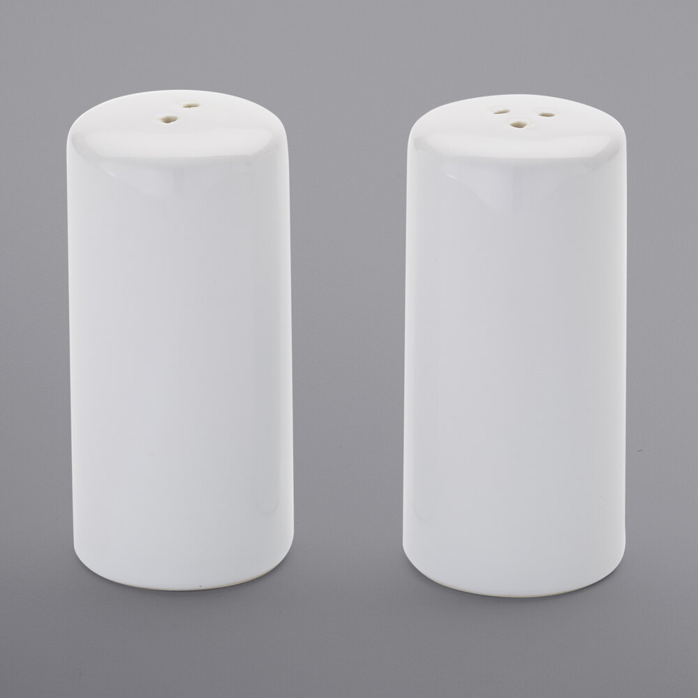 American Metalcraft CSPR1 2.5 oz. Ceramic Round Salt and Pepper Shaker Set