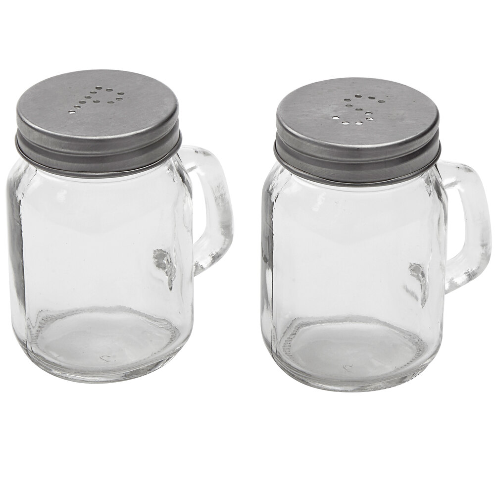 American Metalcraft MSP4 4 oz. Mason Jar Salt and Pepper Shaker Set ...