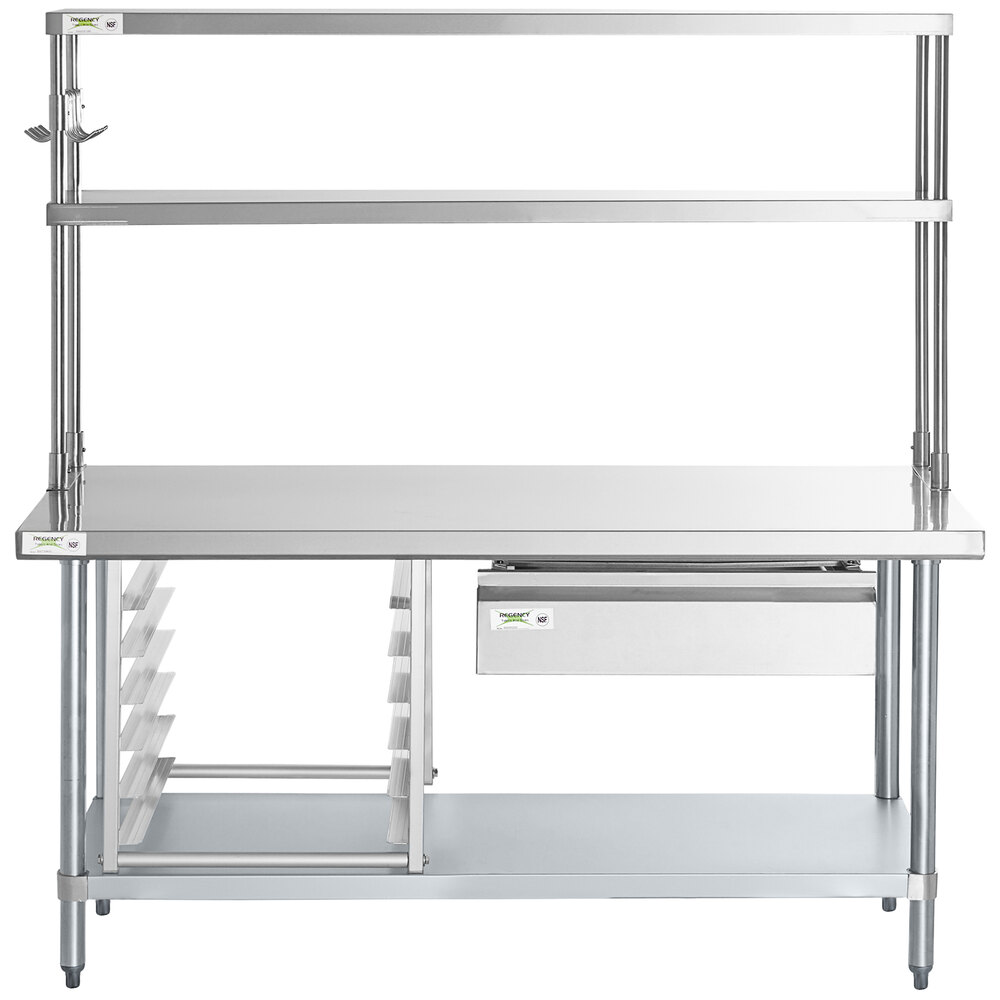 30" x 60" 18-Gauge 304 Stainless Steel Commercial Work Table with ...