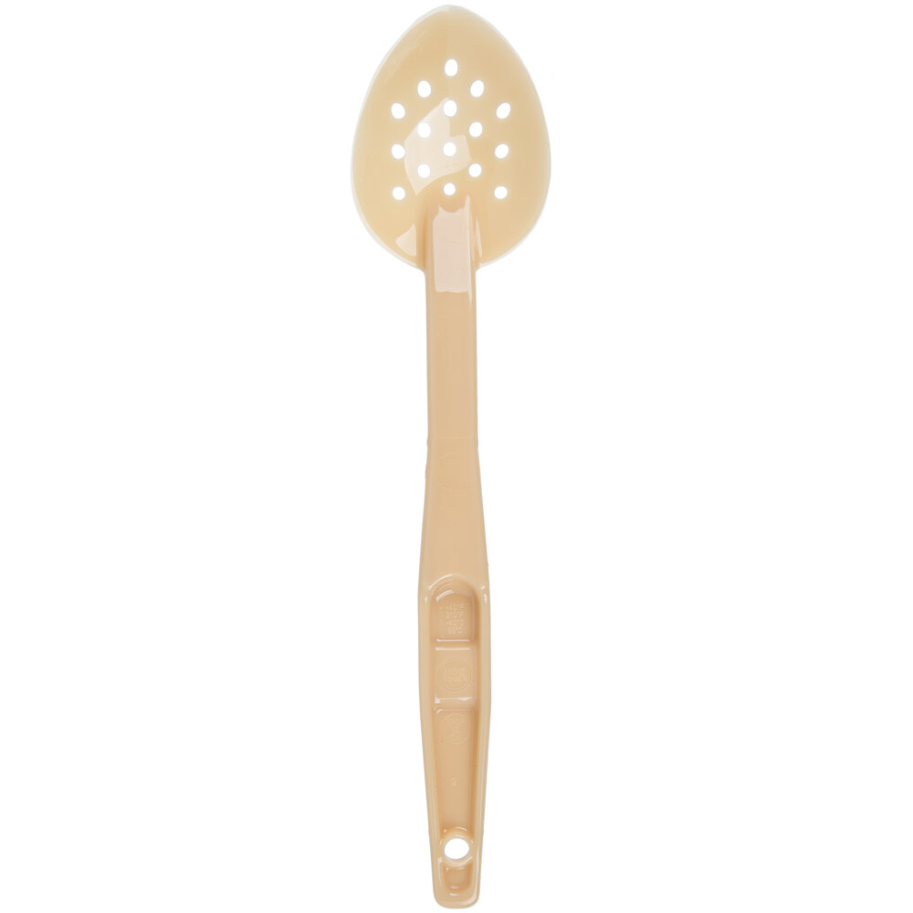 Cambro SPOP13CW133 13" Beige Camwear Perforated Salad Bar / Buffet Spoon