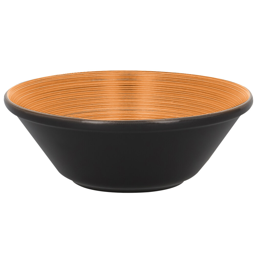 RAK Porcelain Trinidad 39.9 oz. Cedar and Black Stackable Porcelain ...