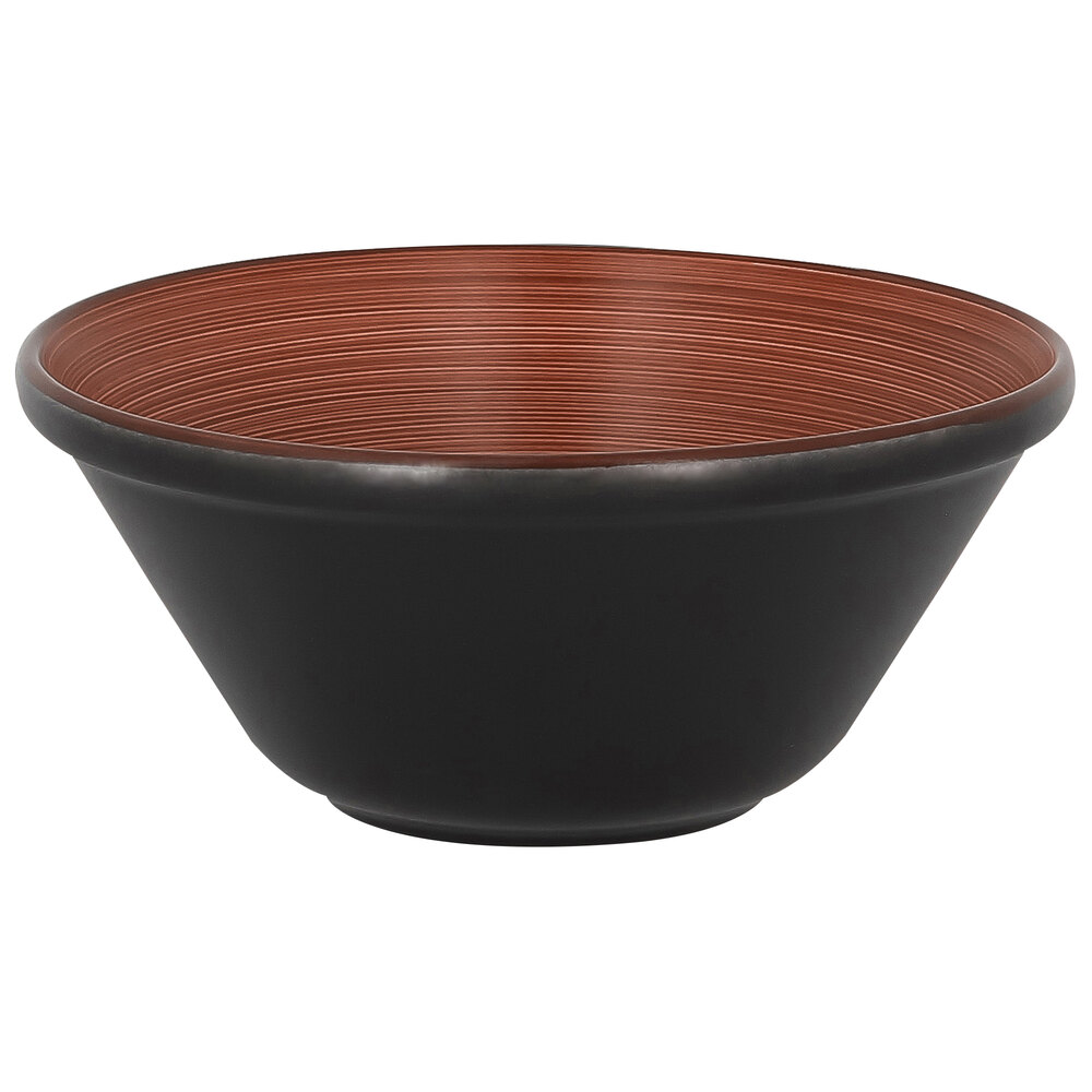 RAK Porcelain Trinidad 20.3 oz. Walnut and Black Stackable Porcelain ...