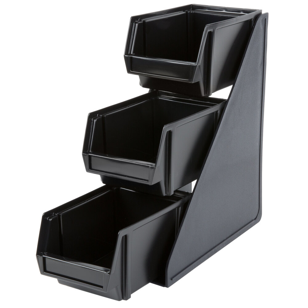 Vollrath 4842-06 Traex® Black Self-Serve Condiment Bin Stand Set with 3 ...