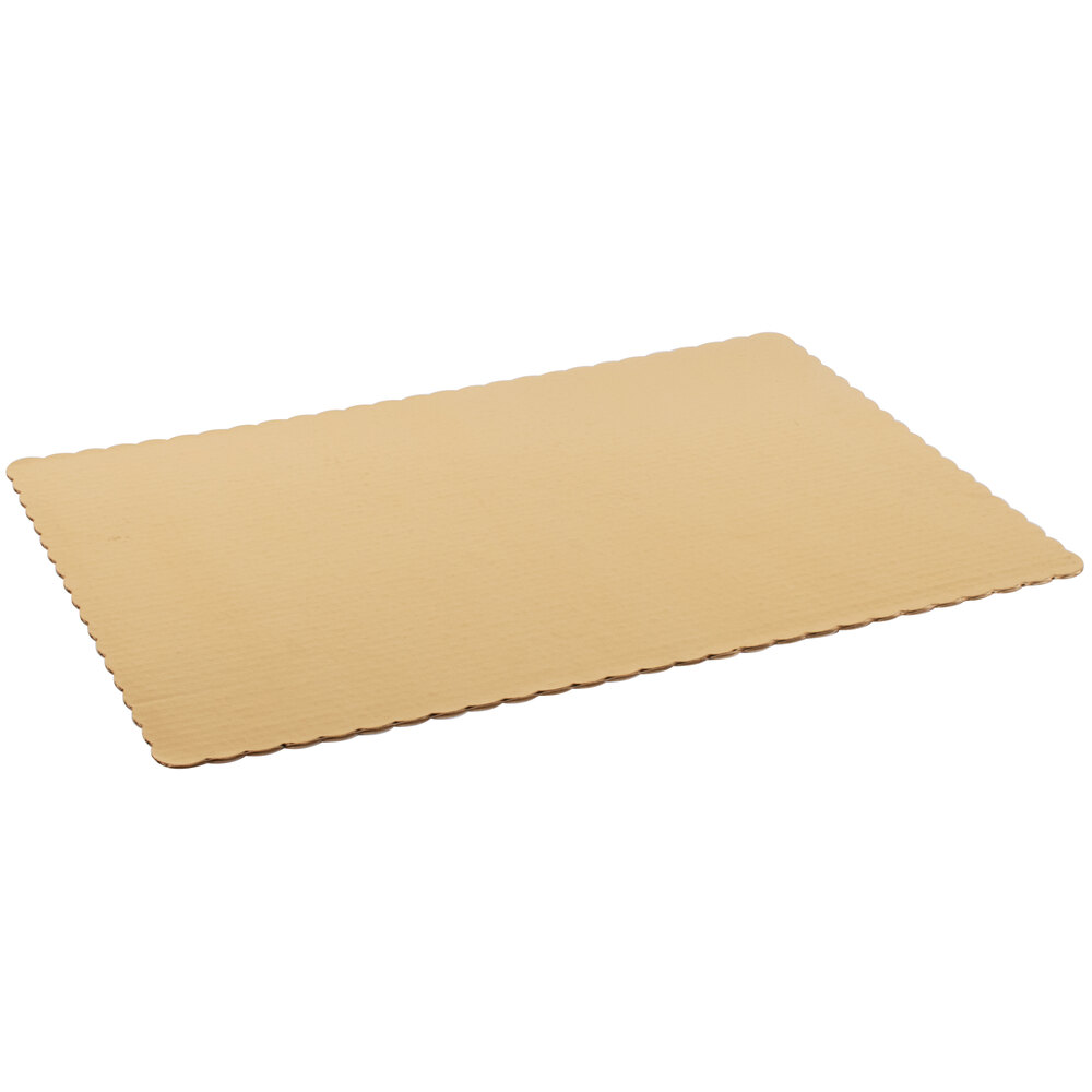 25" x 18" Gold Laminated Rectangular Corrugated Full Sheet Cake Pad ...