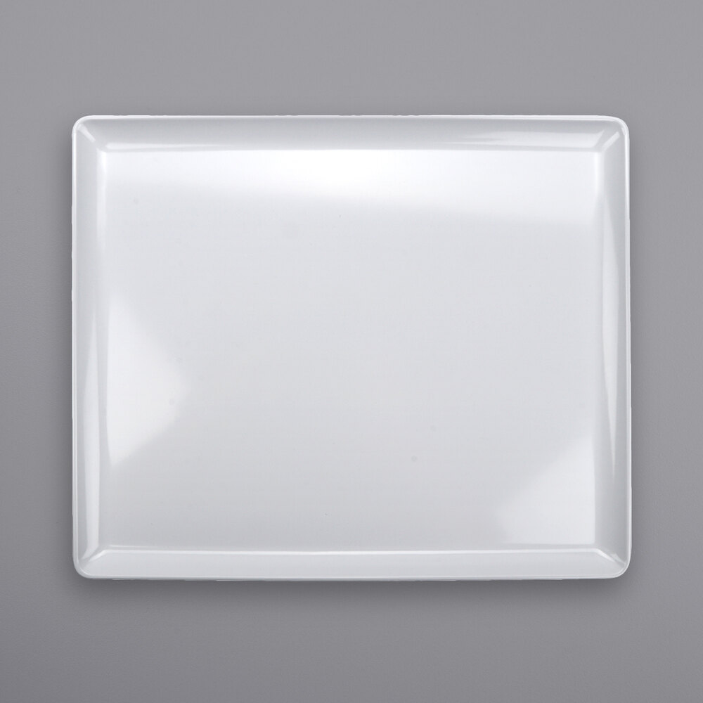 GET CS-1411-W Midtown 14" x 11 1/2" White Glazed White Rectangular ...