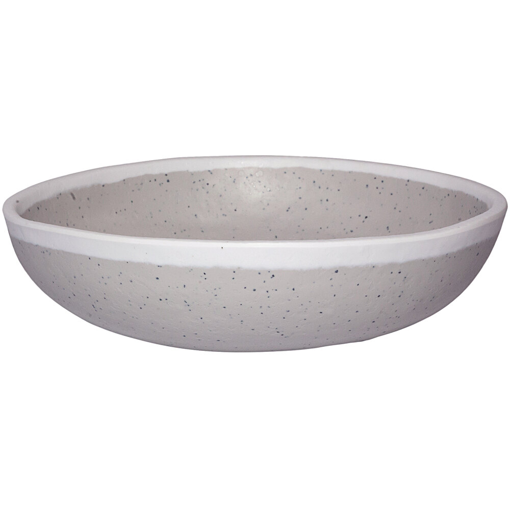GET B-300-DVG Pottery Market 14 oz. Glazed Gray Melamine Bowl with ...