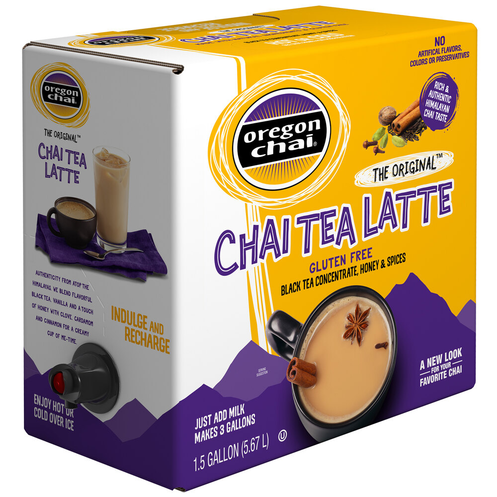 Oregon Chai Original Chai Tea Latte 1:1 Concentrate 1.5 Gallon Bag in Box