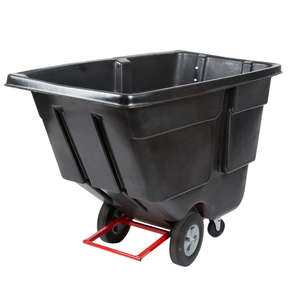 Rubbermaid® 1 Cubic Yard Black Rotomolded Tilt Truck / Trash Cart with ...