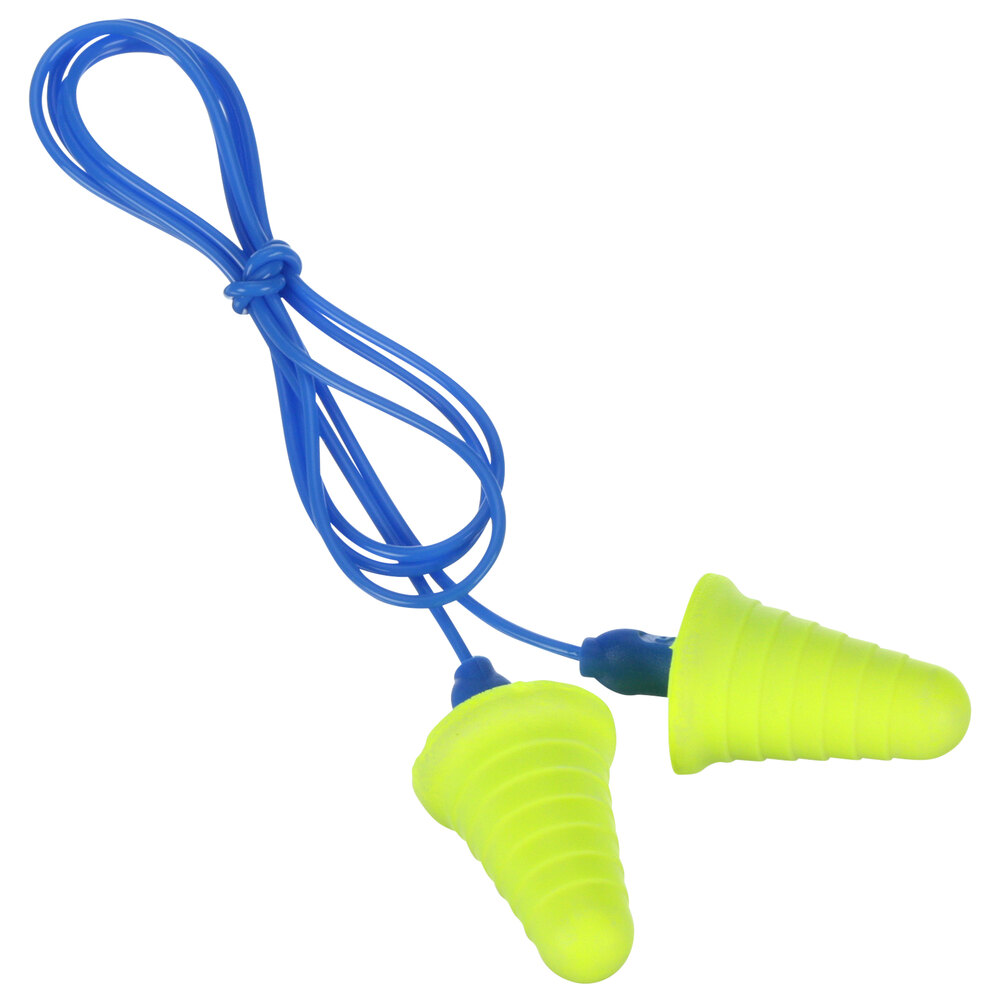 3M 318-1009 E-A-R® Push-Ins™ Yellow / Blue Corded Foam Earplugs with ...