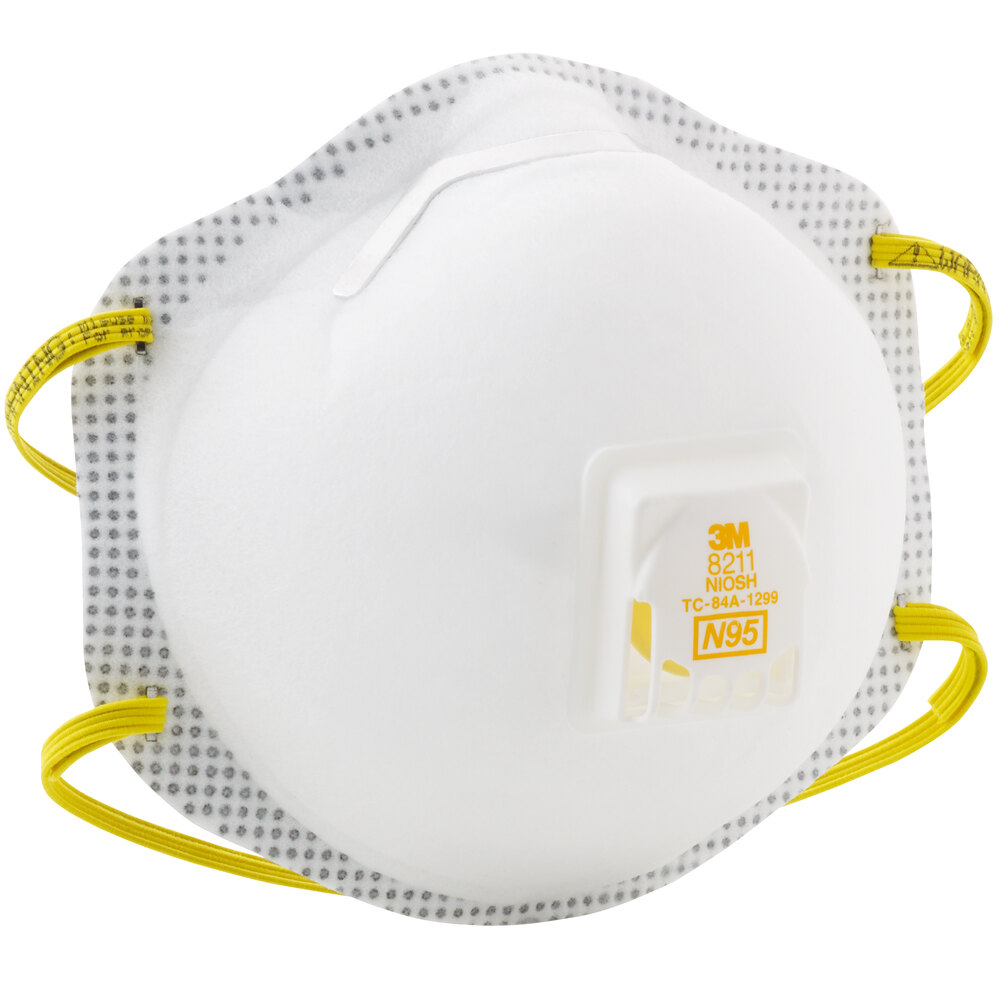 3M 8211 N95 Particulate Respirator with Cool Flow Valve and Foam Face ...