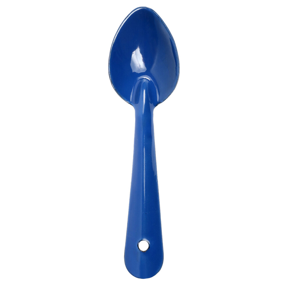 Crow Canyon Home S49MBU Pacifica 6" Medium Blue Enamelware Serving Spoon