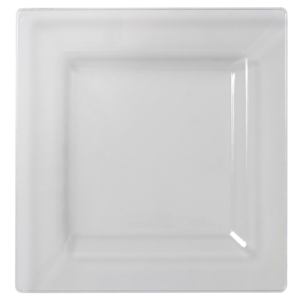Fineline Settings 1609-CL Solid Squares 9 1/2" Clear Square Dinner ...