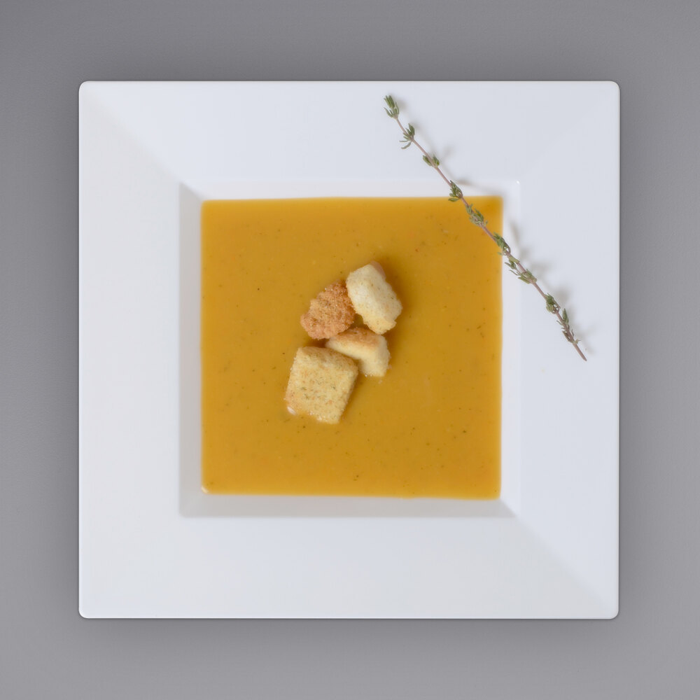 Fineline Settings 1612-WH Solid Squares 12 oz. White Square Bowl - 120/Case