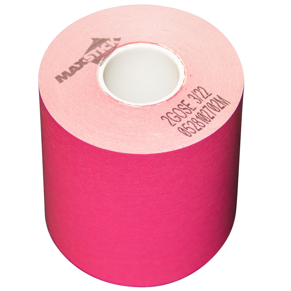 Iconex MAXStick® 2GOSE 3 1/8" x 160' Pink Side-Edge Adhesive Thermal ...