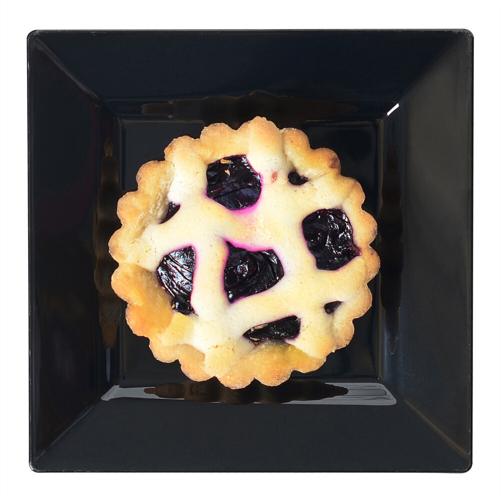 Fineline Settings 1604-BK Solid Squares 4 1/2" Black Square Cocktail ...