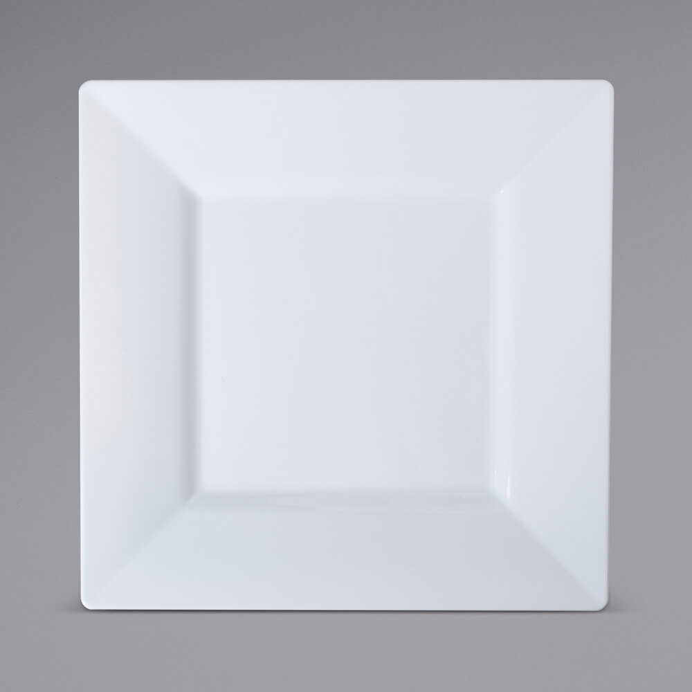 Fineline Settings 1604-WH Solid Squares 4 1/2" White Square Cocktail ...