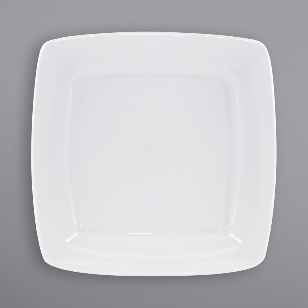 International Tableware Dover 11" Square European White Wide Rim ...