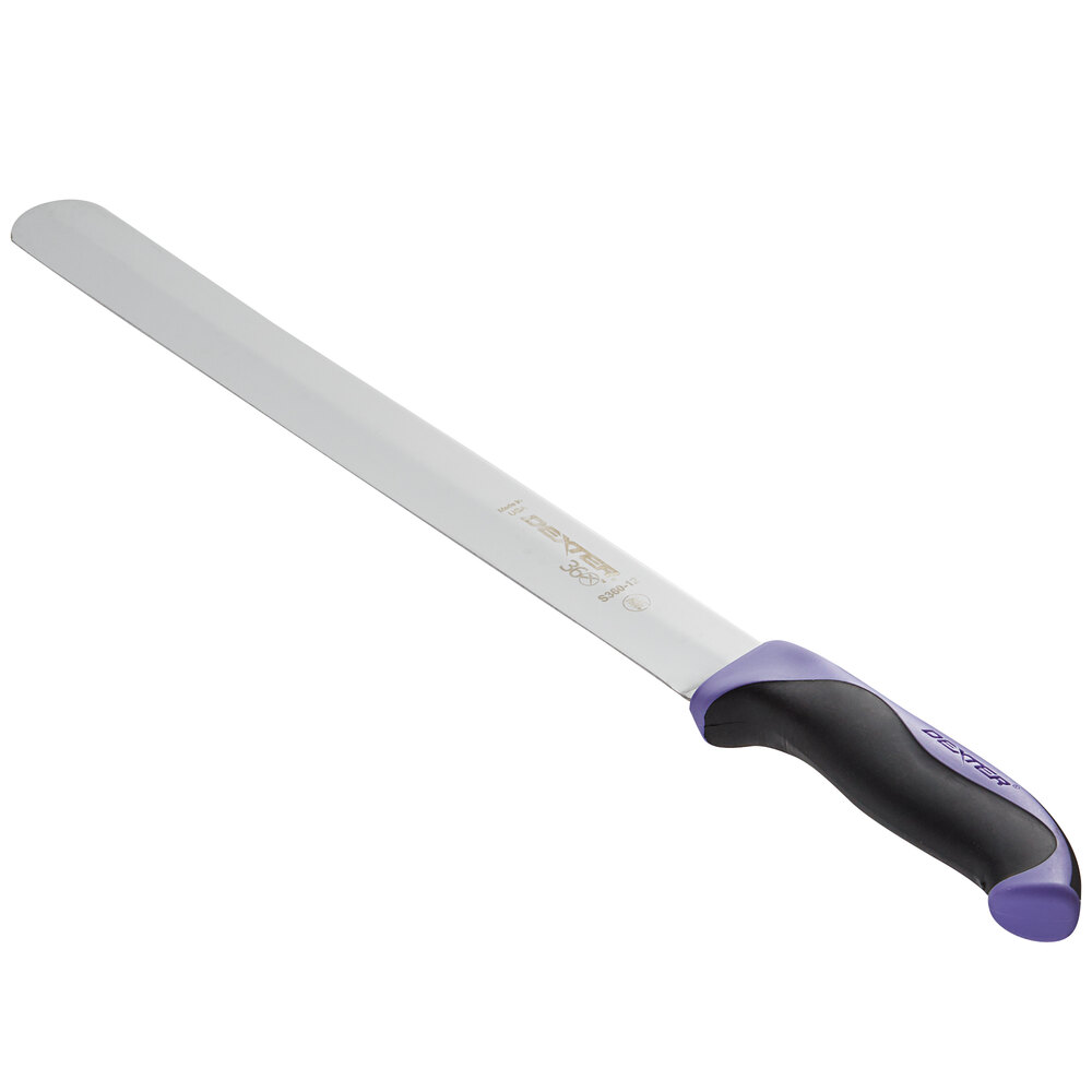 Dexter-Russell 36010P 360 Series 12" Slicing Knife with Purple Allergen ...