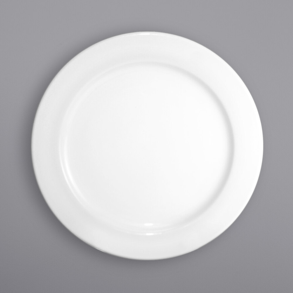 International Tableware Dover 6 1/4" Round European White Wide Rim ...
