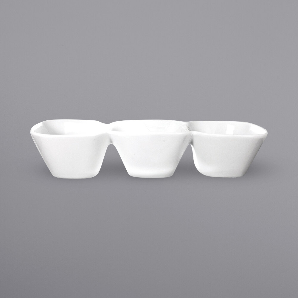 International Tableware BL-333 Bristol 3-Compartment Bright White ...