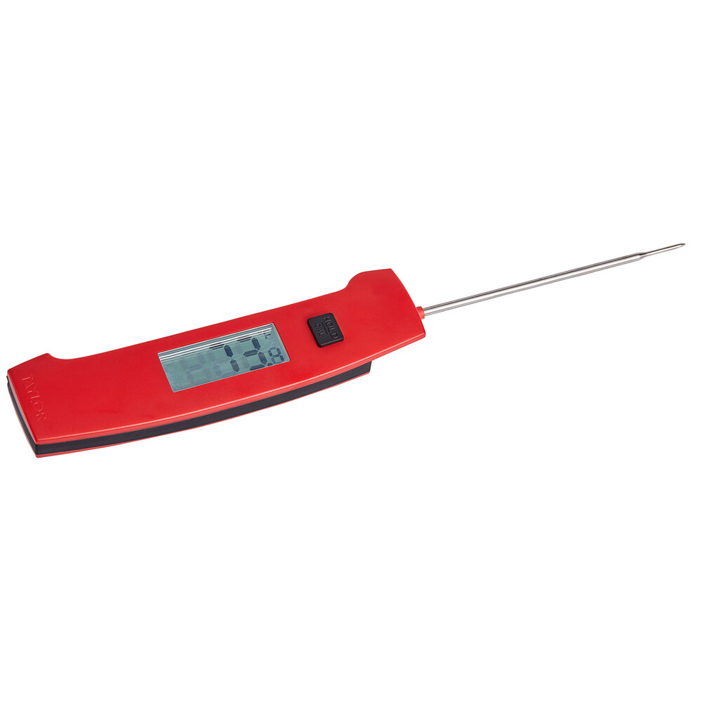 Taylor 5256860 4 3/8" Red Waterproof Digital Folding Thermocouple ...