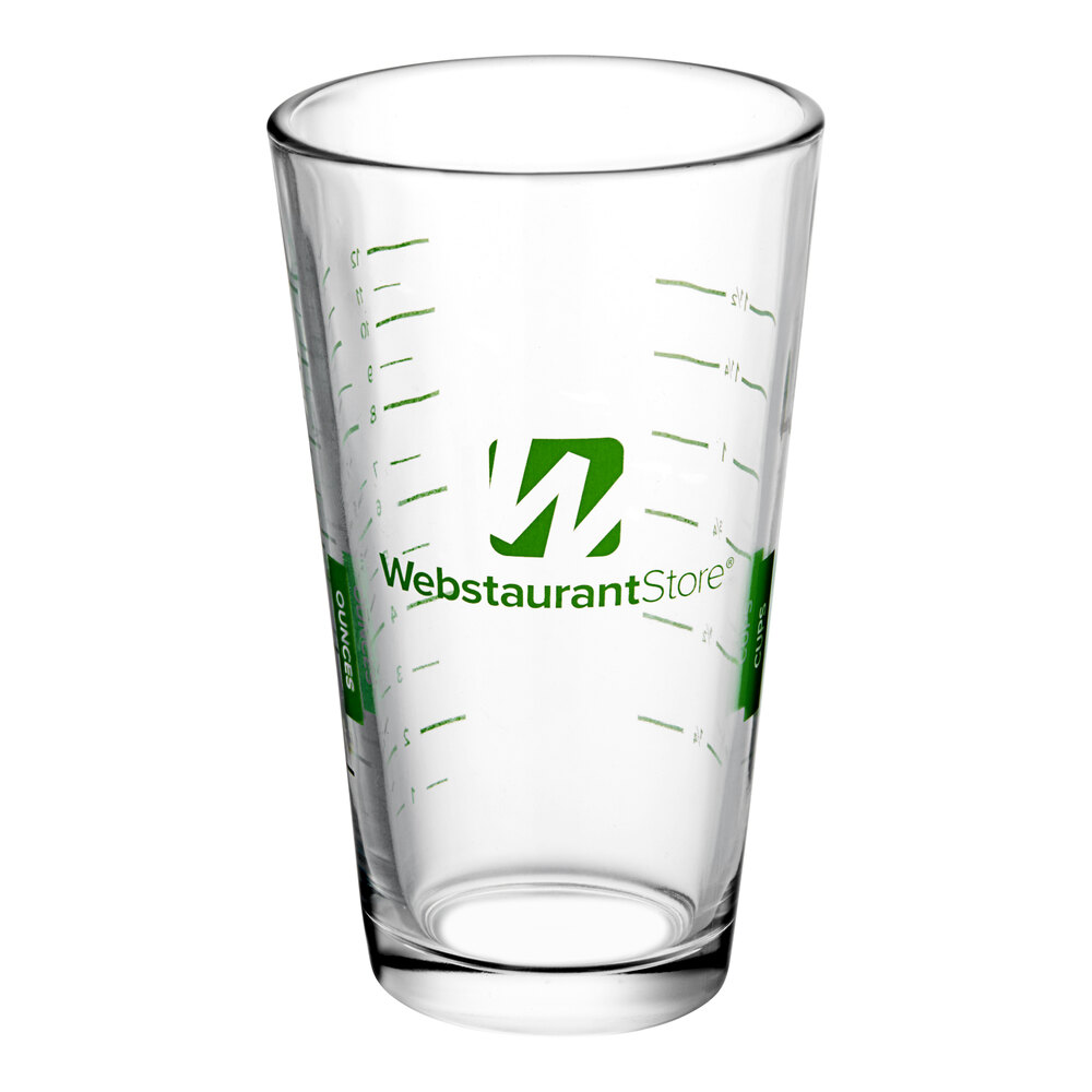 16 oz. Mixing Glass with WebstaurantStore Logo