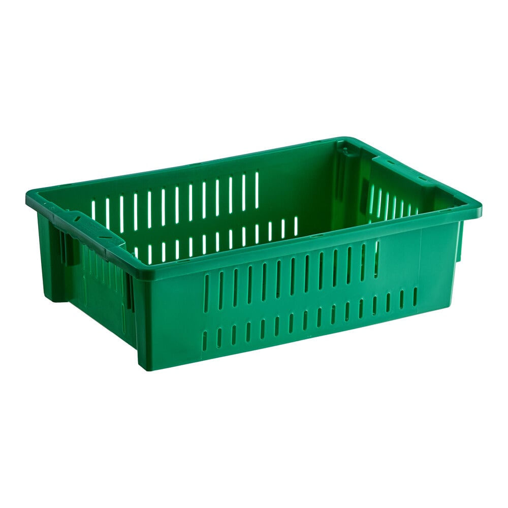 Orbis AF2013-6 Stack-N-Nest Green Agricultural Vented Crate - 20" x 13 ...