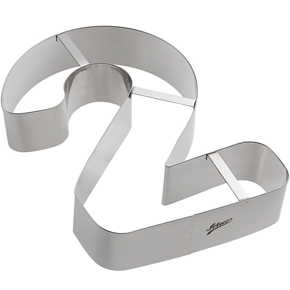 Number 2 Cookie Cutter - Stainless Steel, 11" x 8"