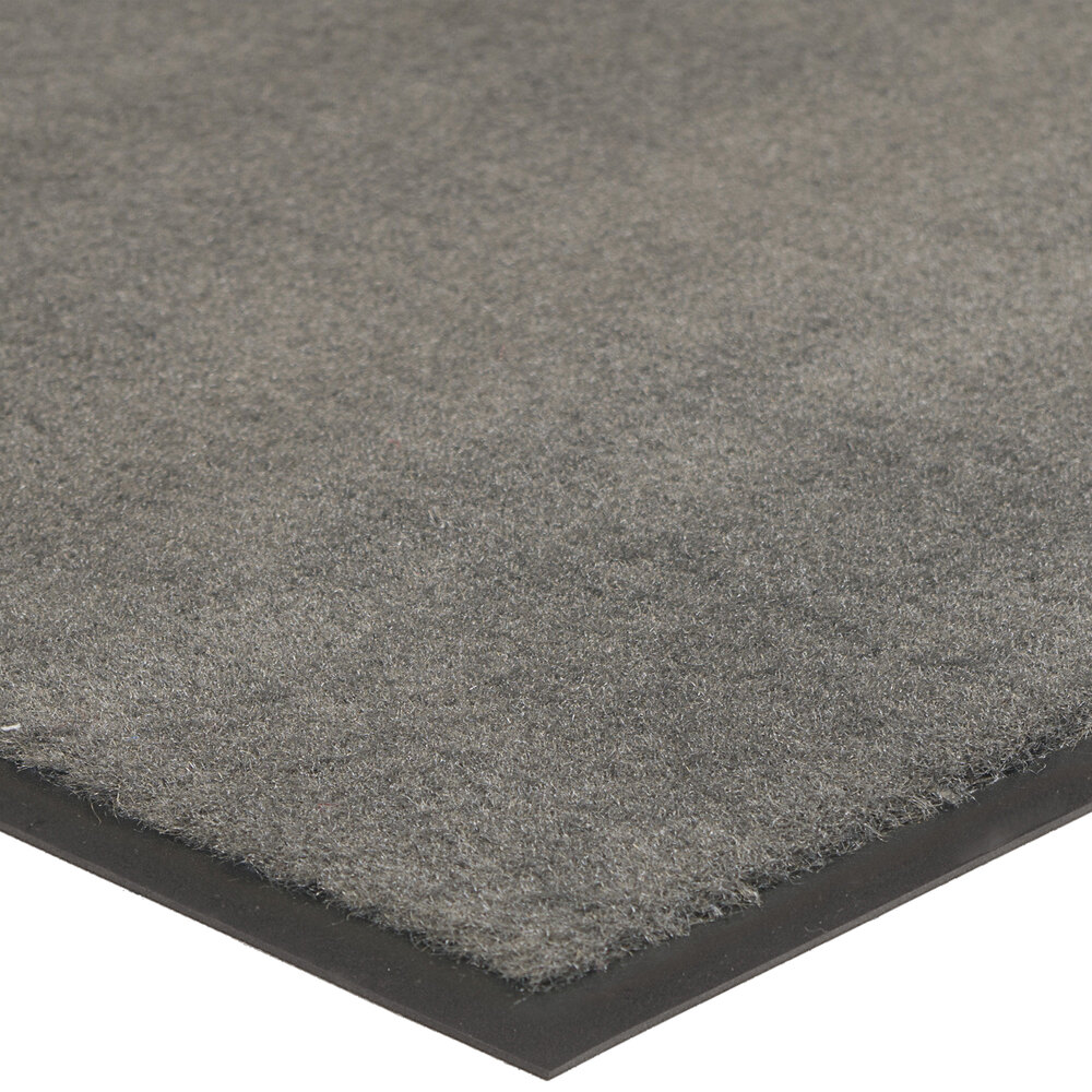 Lavex Plush 4' x 6' Solid Charcoal Olefin Indoor Entrance Mat - 3/8